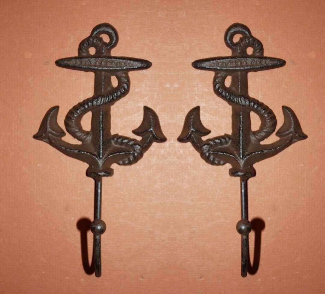 BOAT DECOR, Large,anchor Wall Hooks, Beach Decor,mariner Decor,boat ...