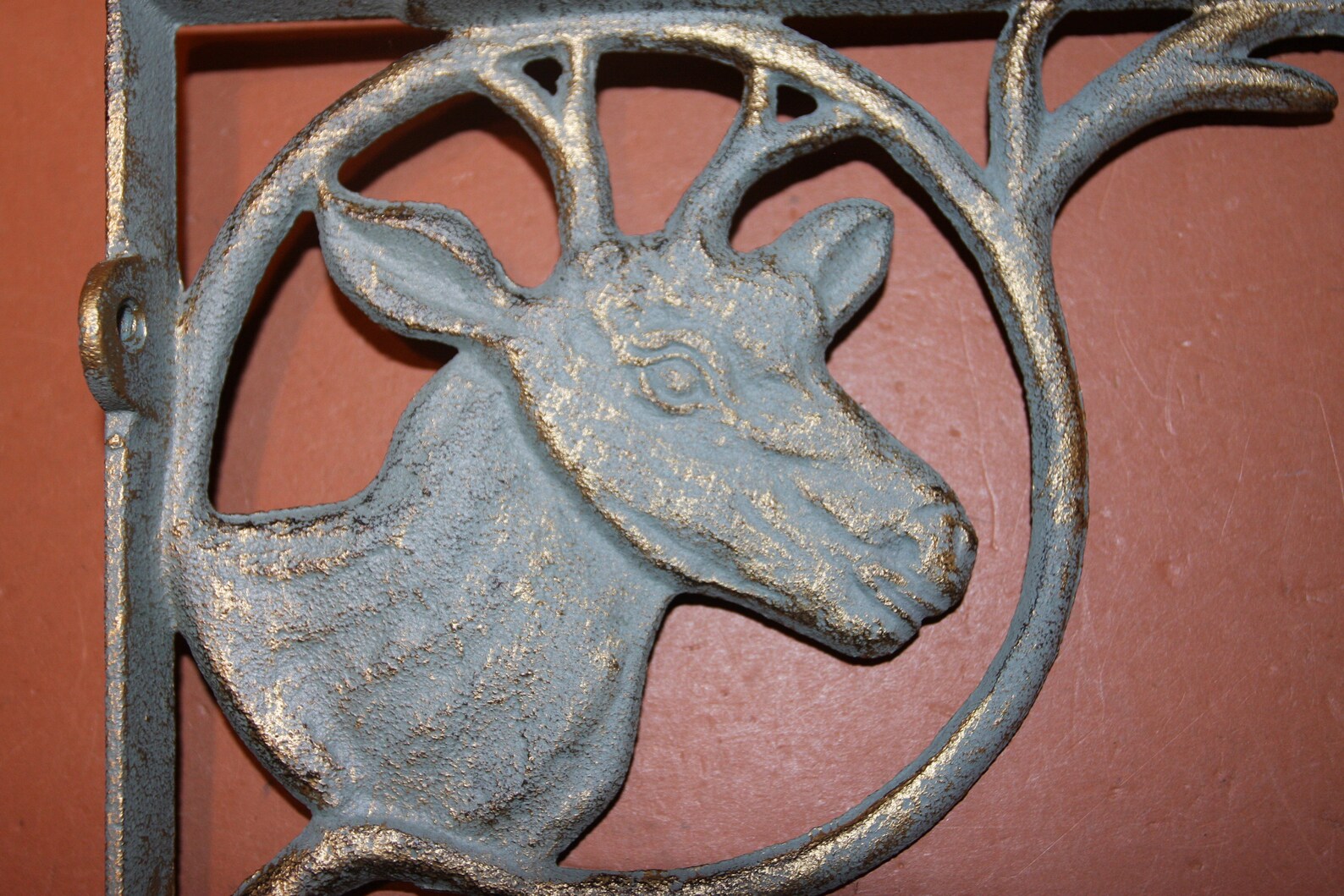 6 Rustic Deer Hunter Bronze Look Deer Head Shelf Brackets / - Etsy