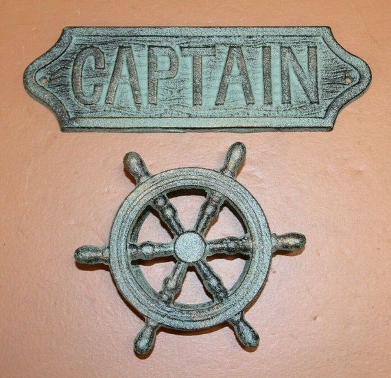 Lakehouse Boat Captain Wall Decor Cast Iron Captain Delight - Etsy