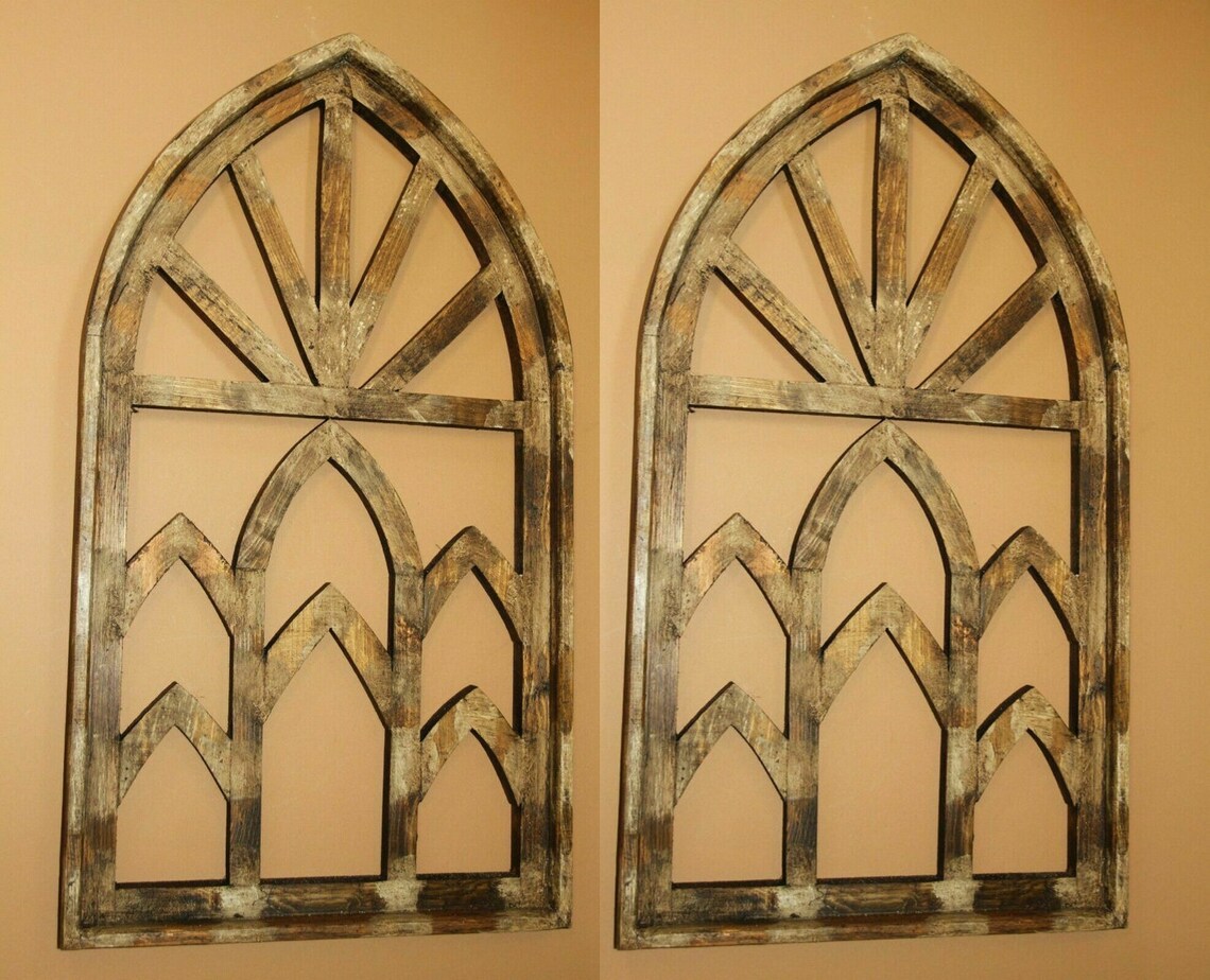 Large Antique Style Arched Windows Wall Decor 30 1/4 - Etsy