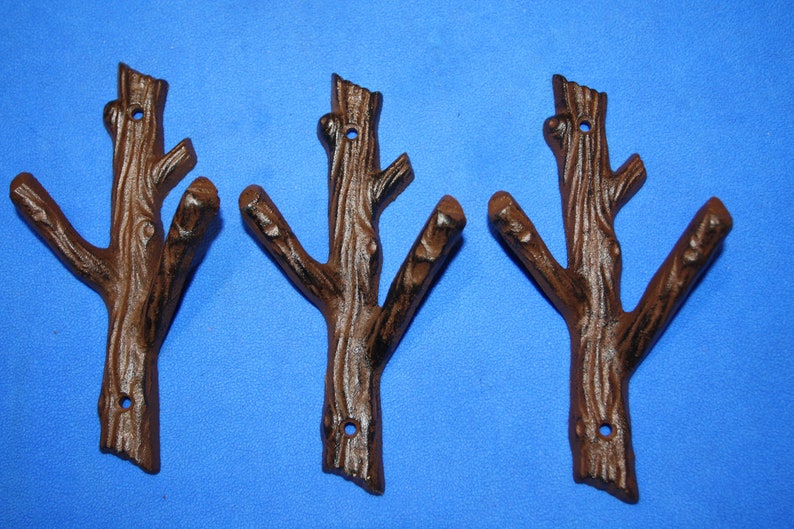 Forest Woodland Entryway Decor Tree Branch Wall Hooks Cast | Etsy