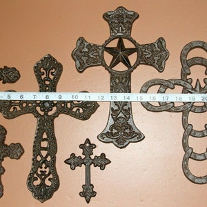 Western Frontier Style Cast Iron Wall Crosses Collection, San Pedro 6 ...