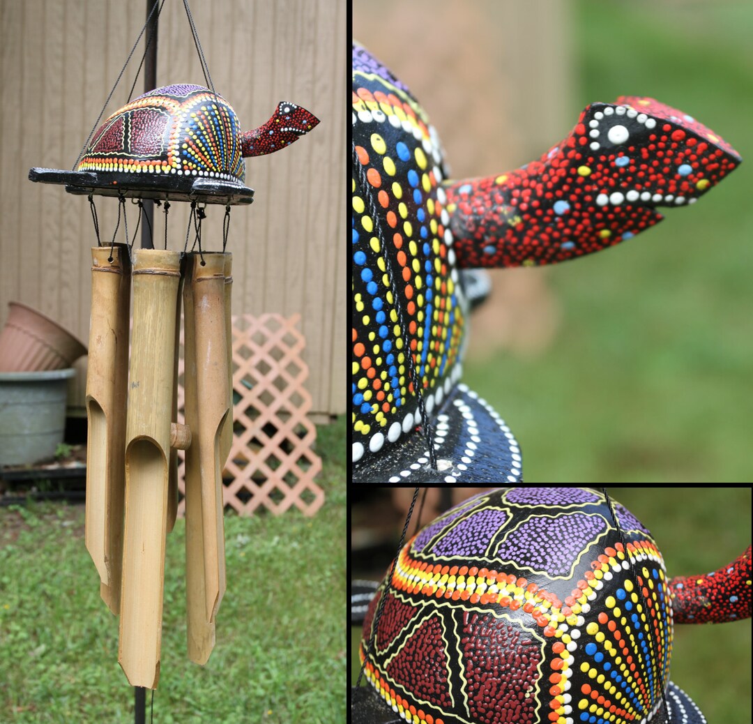Bobbing Head Turtle Wind Chime Dot Painted G-96 - Etsy