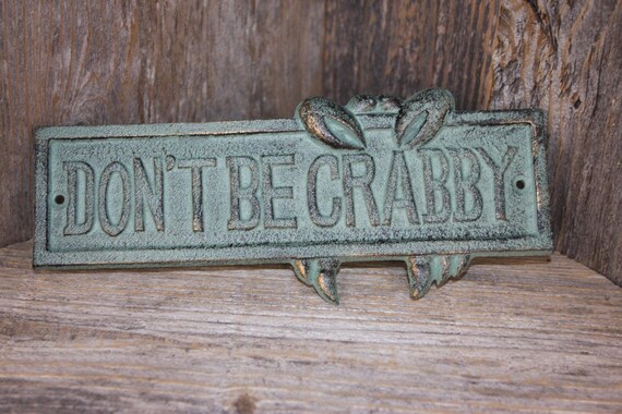 Vintage-style Nautical Wall Decor Don't Be Crabby Plaque - Etsy