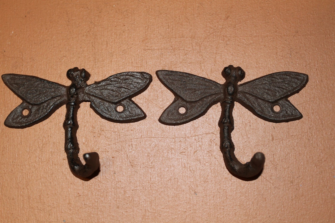 Rustic Dragonfly Wall Hook Cast Iron 4 1/4 Inch H-90 Free - Etsy UK
