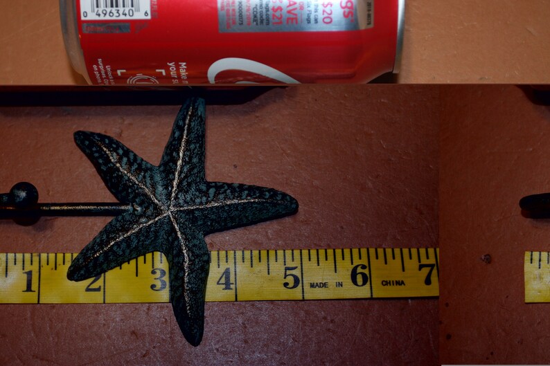 Starfish Key Hooks Bronze-look Cast Iron 5 Inch Volume | Etsy