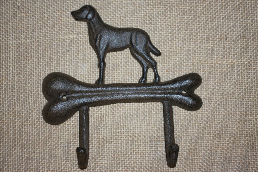 Dog Wall Hook, Dog Coat Hat Hook, Cast Iron Dog / Dogbone Wall Decor ...