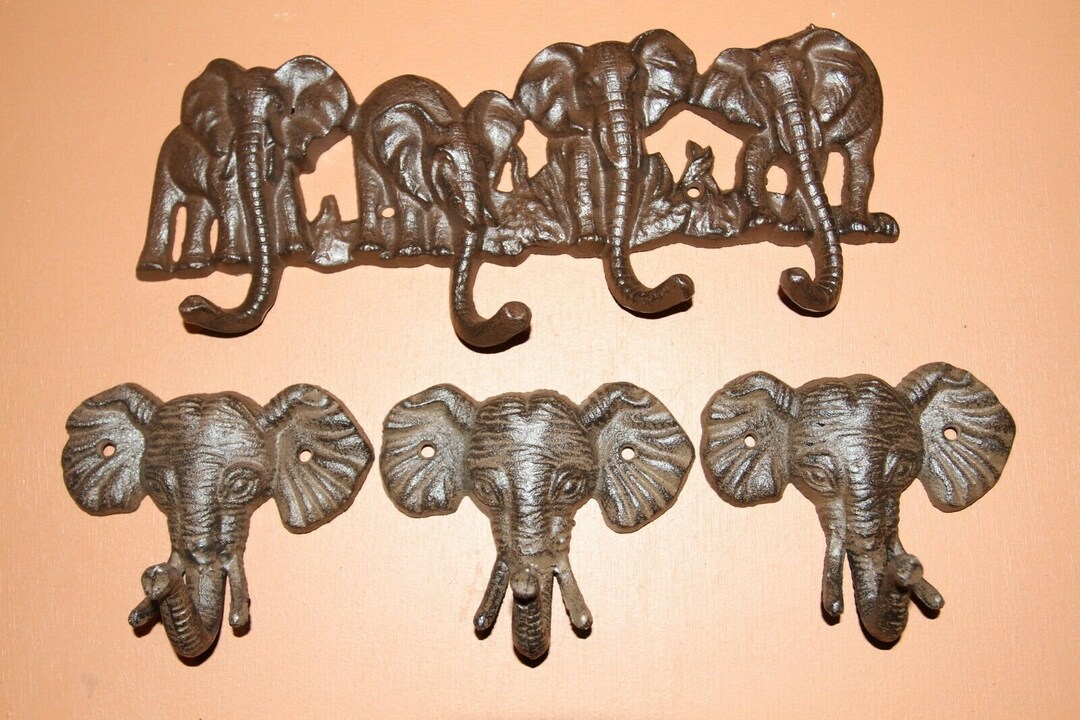 Elephant Theme Bathroom Decor, Towel Robe Hooks Set Free Ship - Etsy