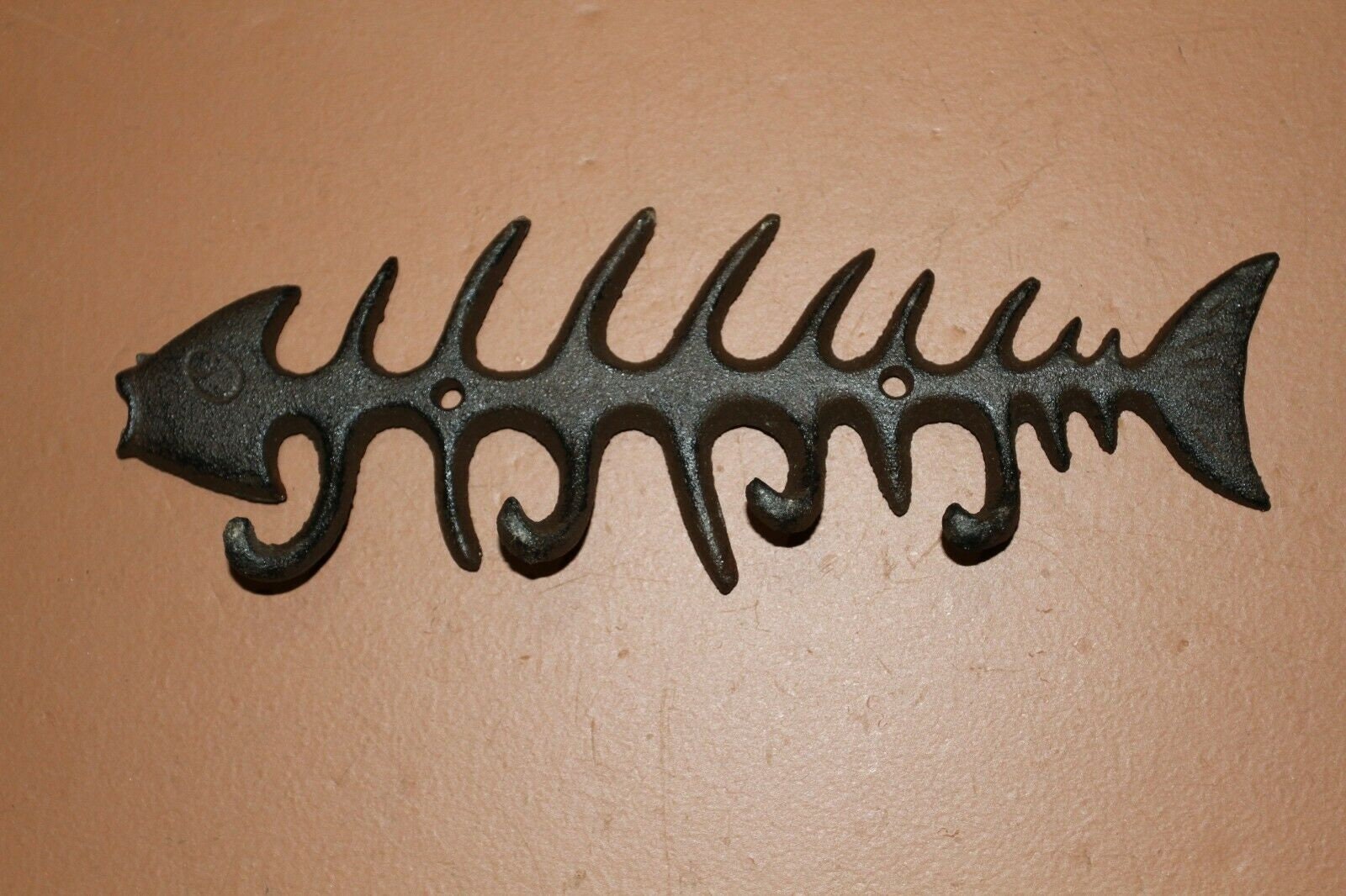 Fish Bone Key Hook Rack Cast Iron Fisherman Cabin Lodge | Etsy