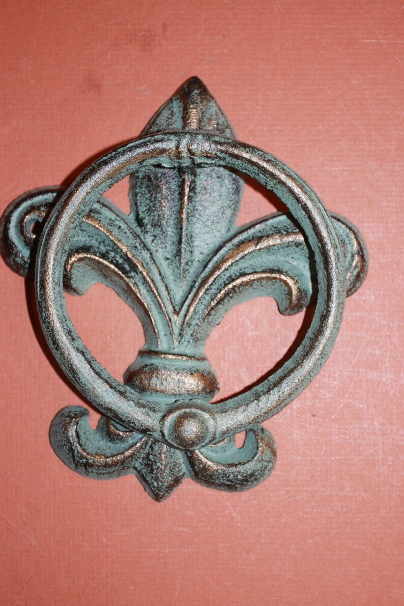 1pc Bronze-look Fleur De Lis Door Knocker Free Ship Fleur - Etsy