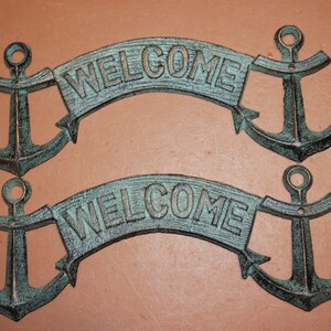 Anchor Welcome Sign Plaque Bronze Look Cast Iron 10 1/4 Inches, BL-43 ...