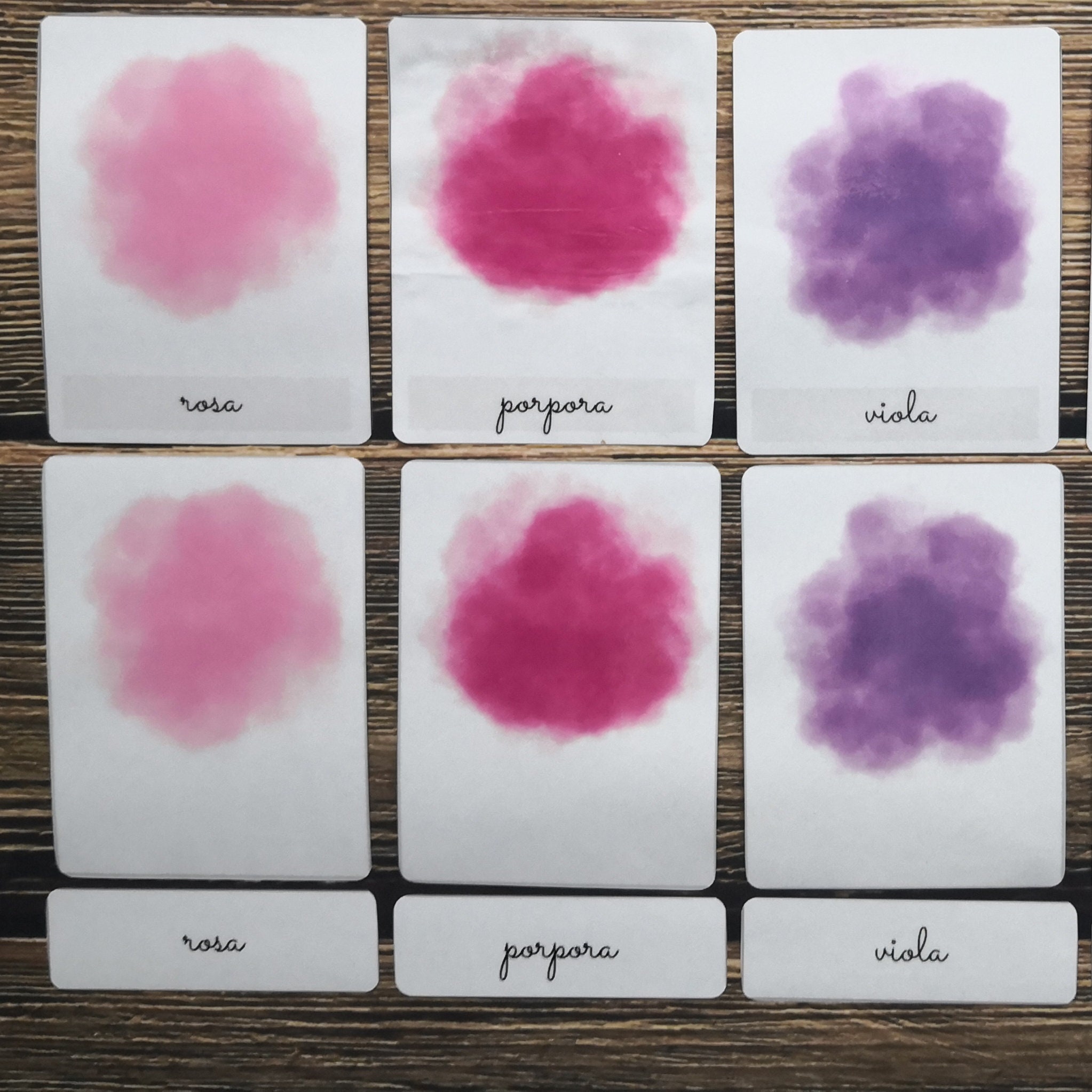 Tarjetas de nomenclatura de colores Montessori, tarjetas flash de ...