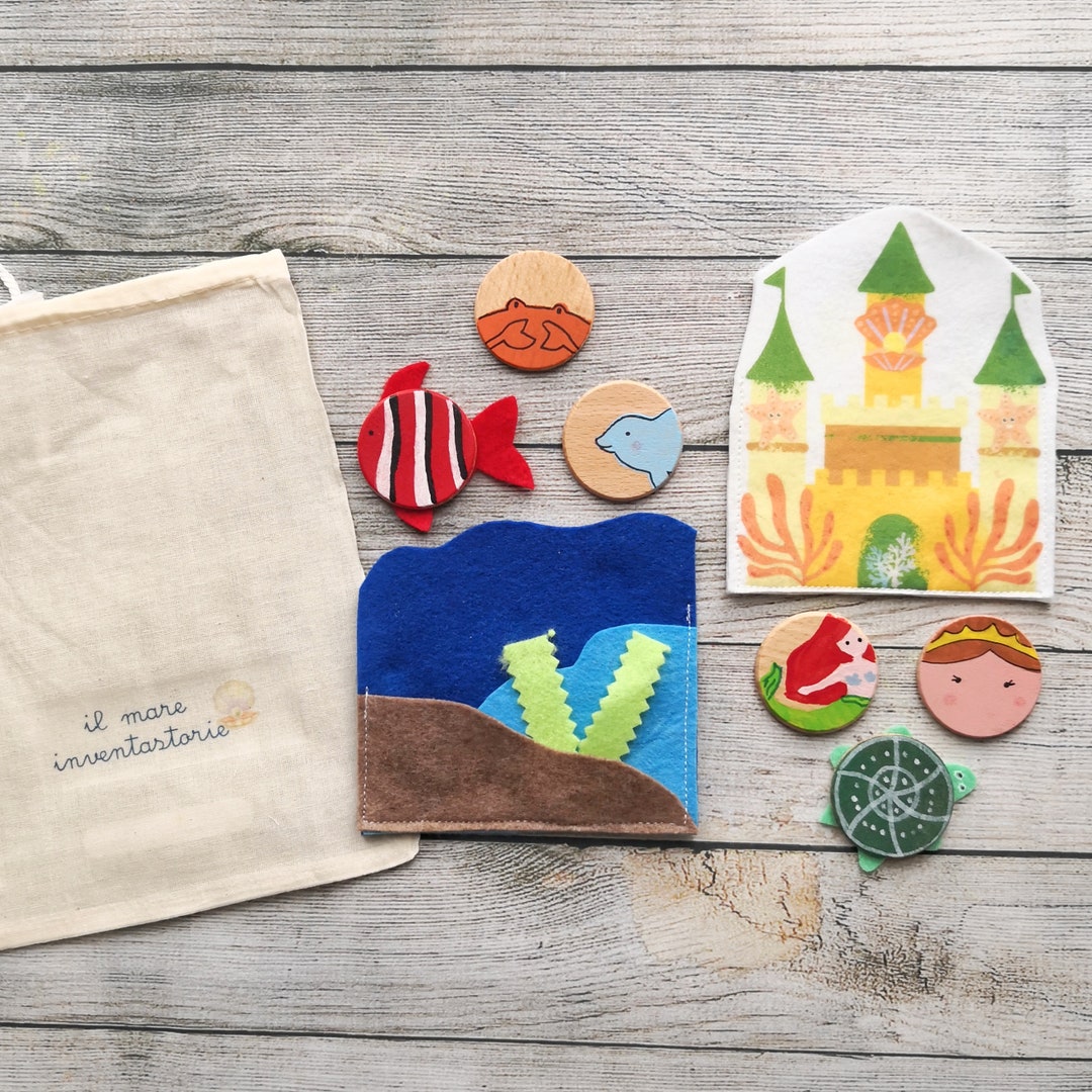 Sea-themed Story Disks, Ocean Wooden Game, Waldorf Toys, Montessori ...