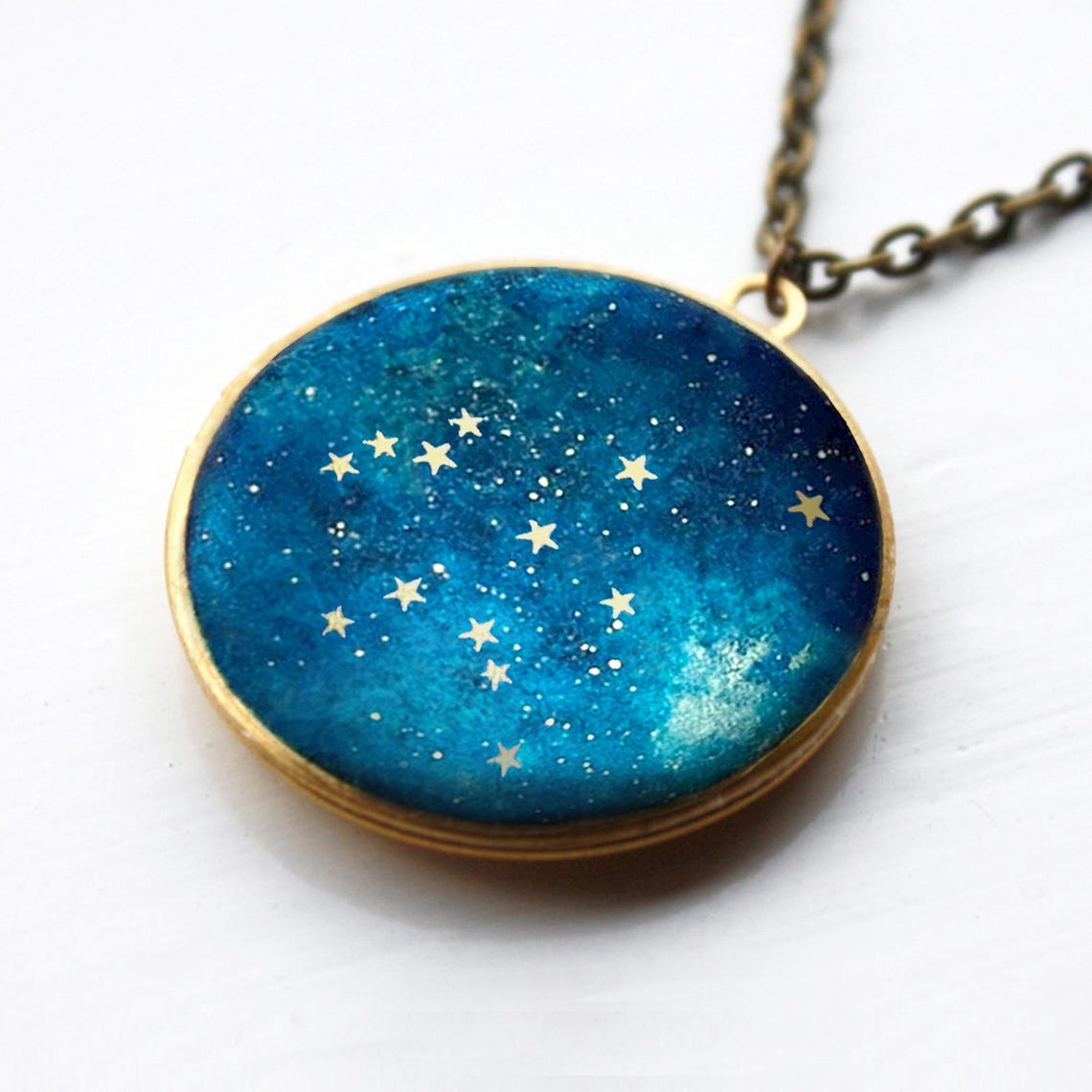 Aquarius Locket, Zodiac Gift, Star Sign Locket, Constellation Gift ...