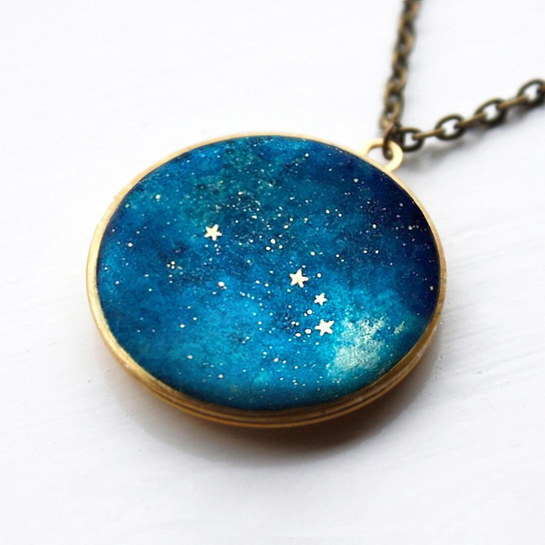 Aries Locket, Zodiac Gift, Star Sign Locket, Aries Photo Pendant ...