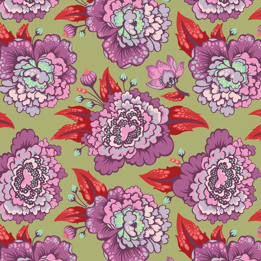 Tula Pink Elizabeth Astraea in Plum (OOP) - 1 Half Yard - Etsy