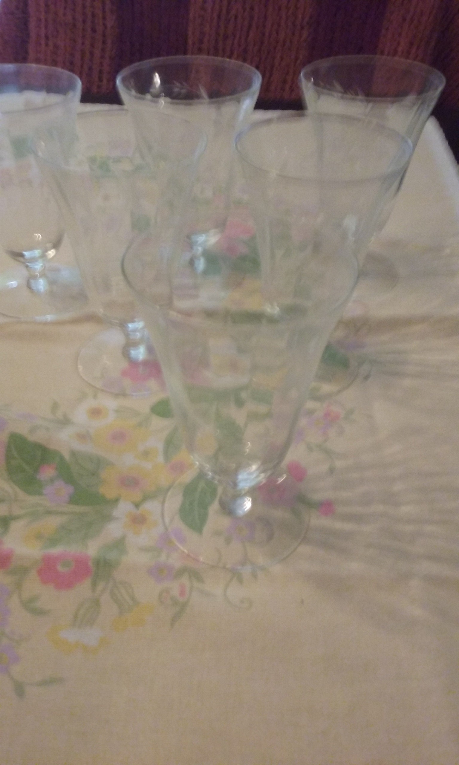 1940 Parfait Glass Set Clear Etched Vintage Glass Parfait Set of 6 - Etsy