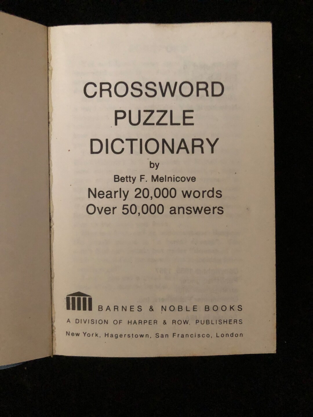 Crossword Puzzle Dictionary Compact Pocket - Size Dictionary - Etsy
