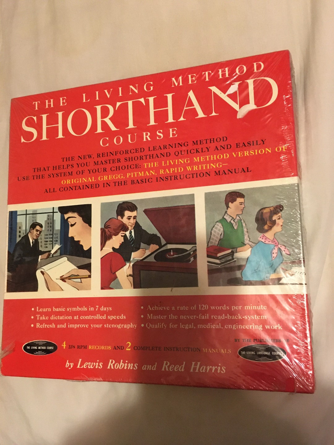 The Living Method Shorthand Course 4 Vinyl Records + 2 Manuals Vintage Audio Shorthand Living ...