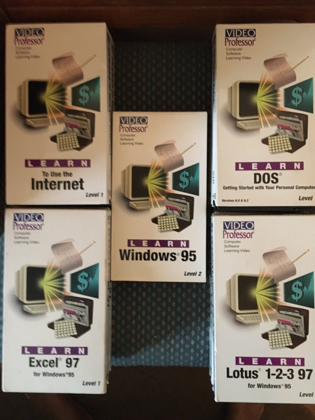 VHS Video Professor Computer Software Learning Videos Win 95 Excel 97 ...