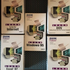 VHS Video Professor Computer Software Learning Videos Win 95 Excel 97 ...