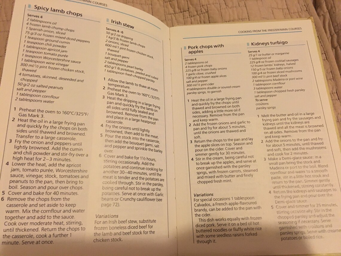 Freezer Handbook the Bejam Practical Freezer Handbook Recipes | Etsy