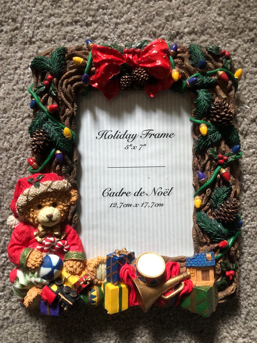 Christmas Themed Holiday Photo Frame Cadre De Noel 5 X 7 “ - Etsy