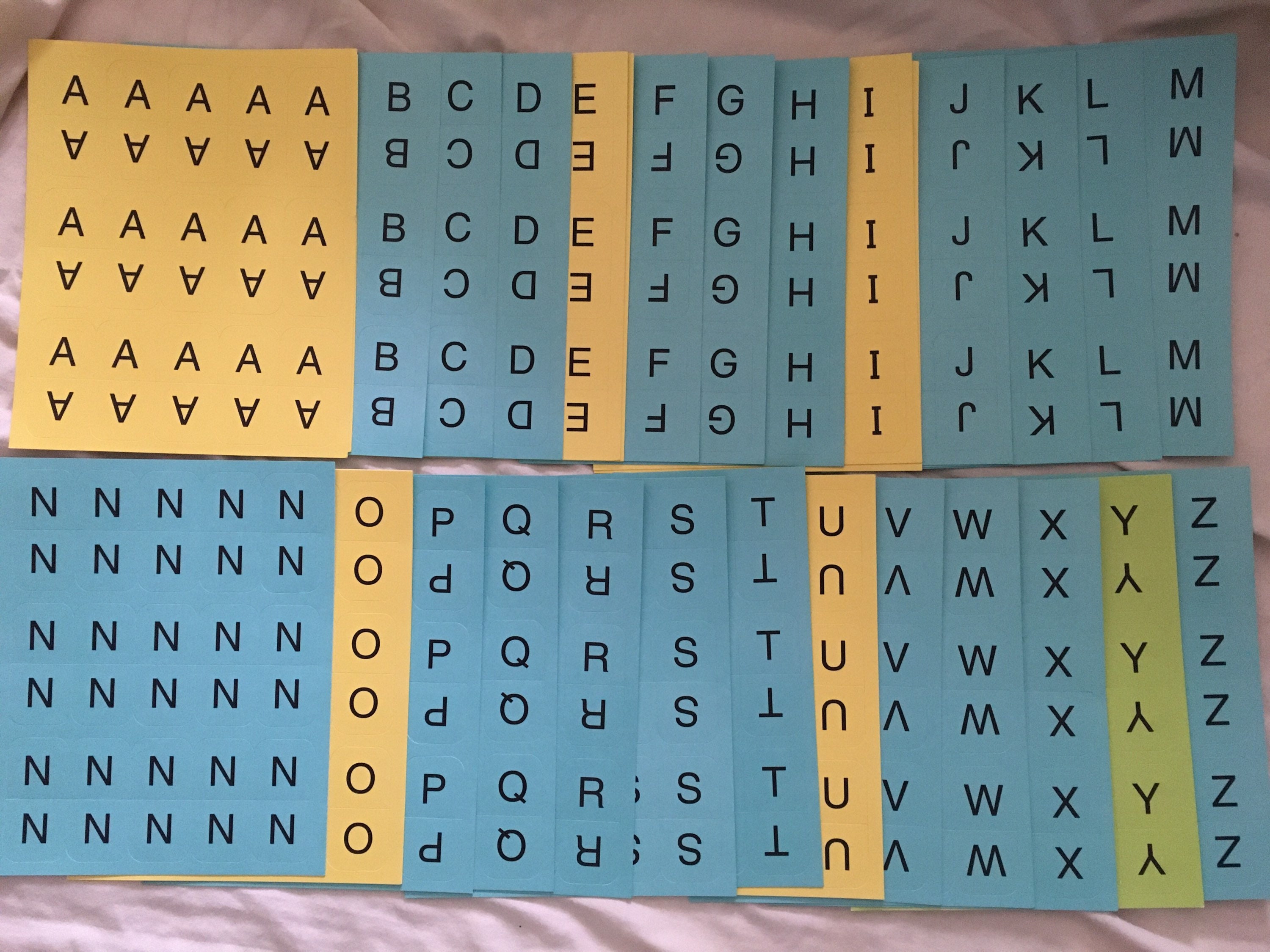 Alphabet Tabs A-Z Labels Multi-colored Double Sided Alphabet - Etsy