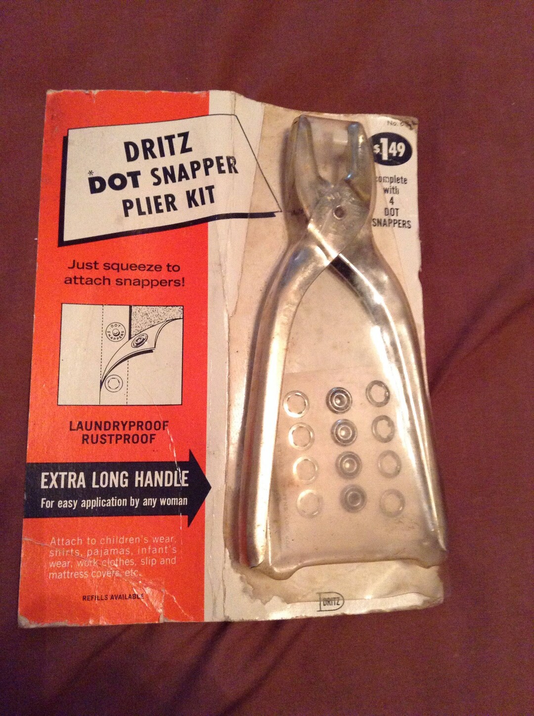 Dot Snapper Plier Kit Vintage Long Handle Tool No. 654 It's a Snap! - Etsy