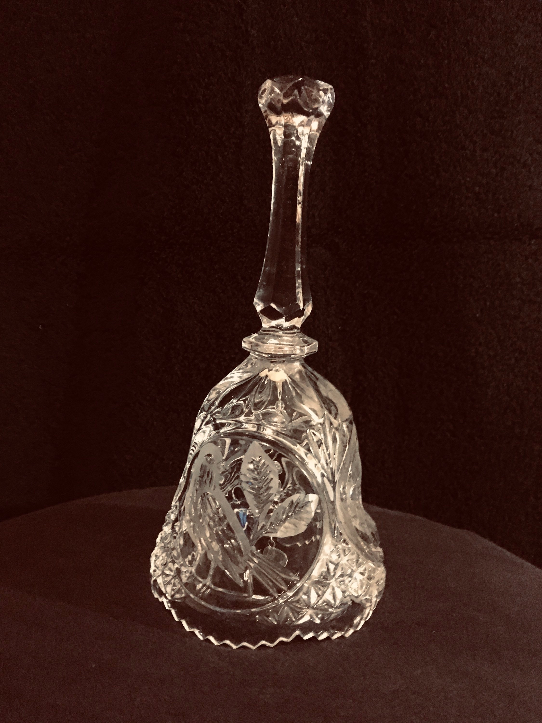 Home & Living Dinner Bell EAPG Thick Cut Glass Lead Crystal Sculptured ...