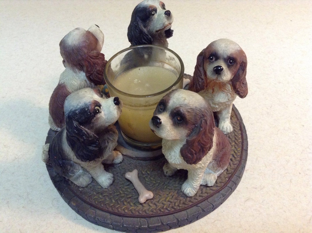 Cocker Spaniels Puppies Tealight Candle Holder Circle of Sandicast ...