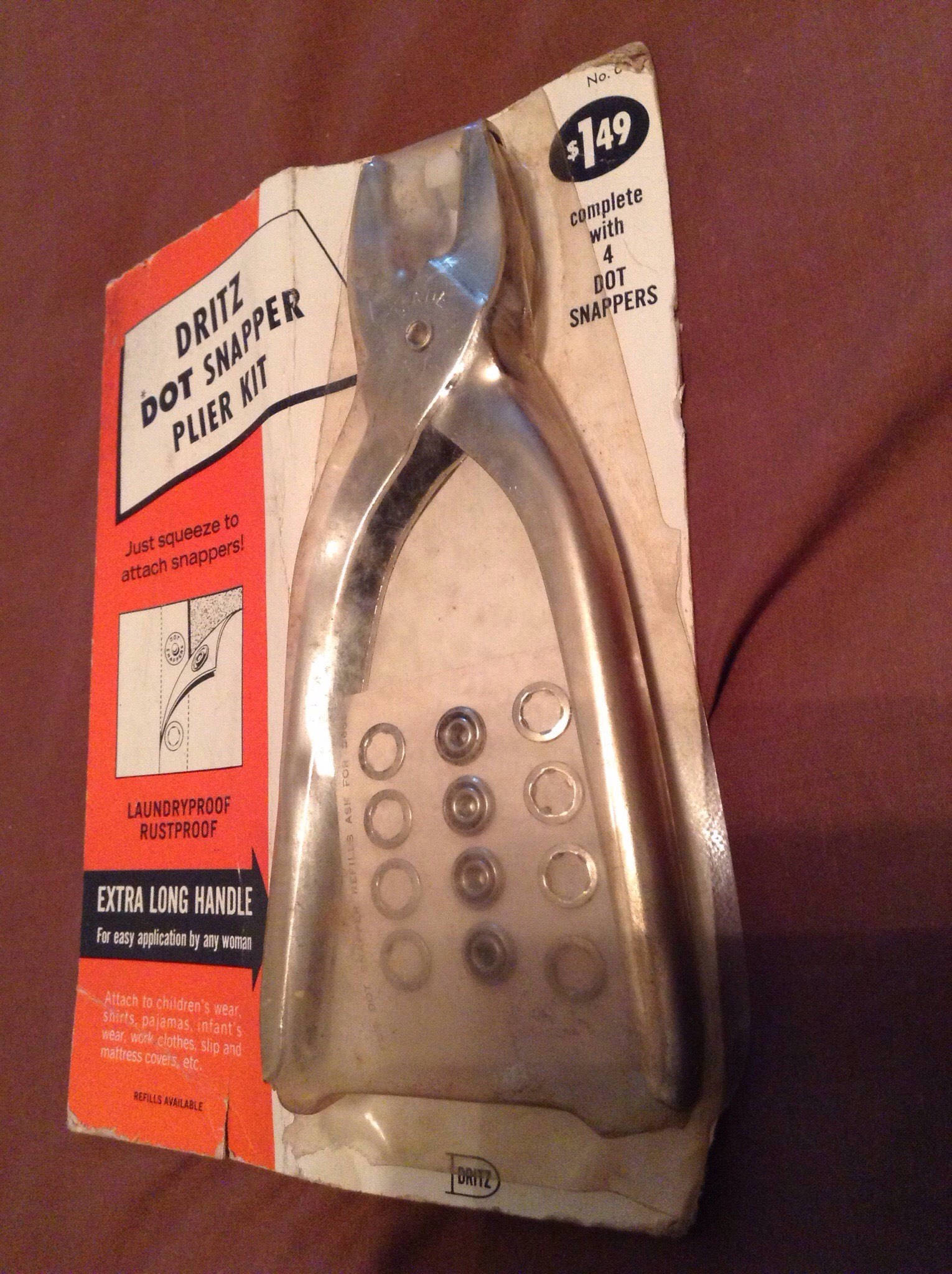 Dot Snapper Plier Kit Vintage Long Handle Tool No. 654 It's a Snap! - Etsy