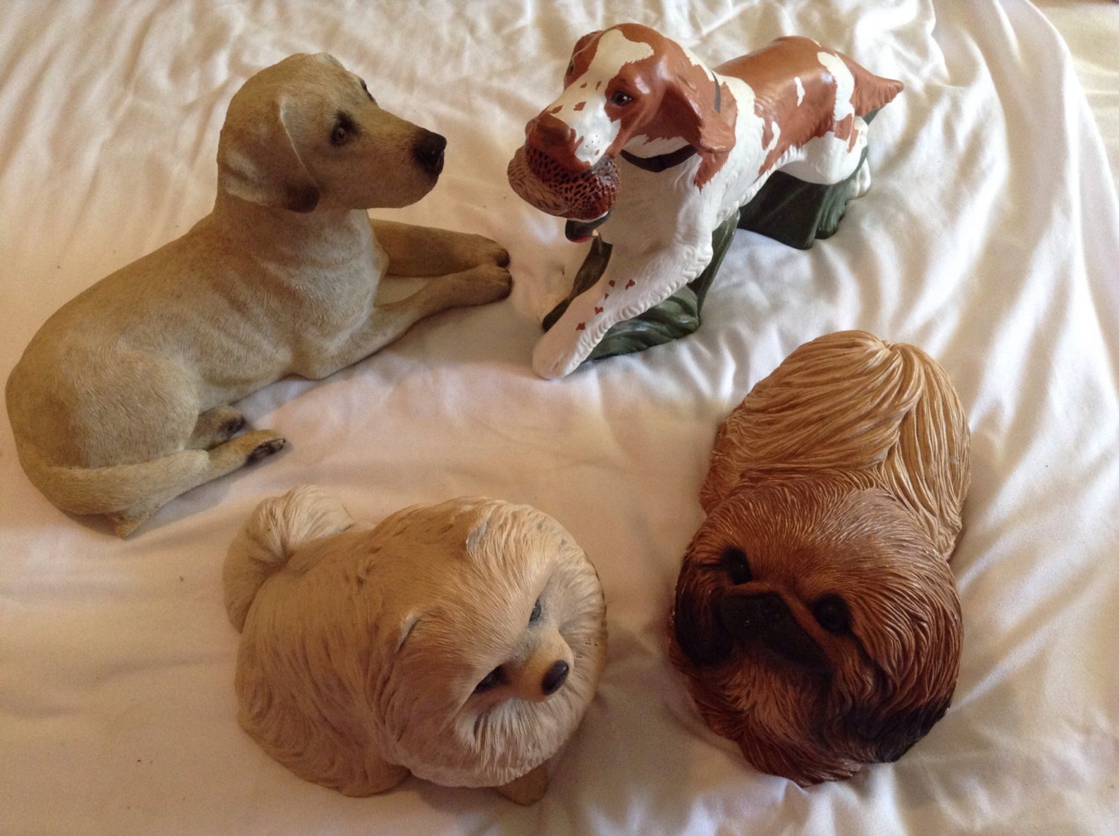 Dogs Figurines Sandicast Hand Cast Statues of Different Breeds of Dogs ...