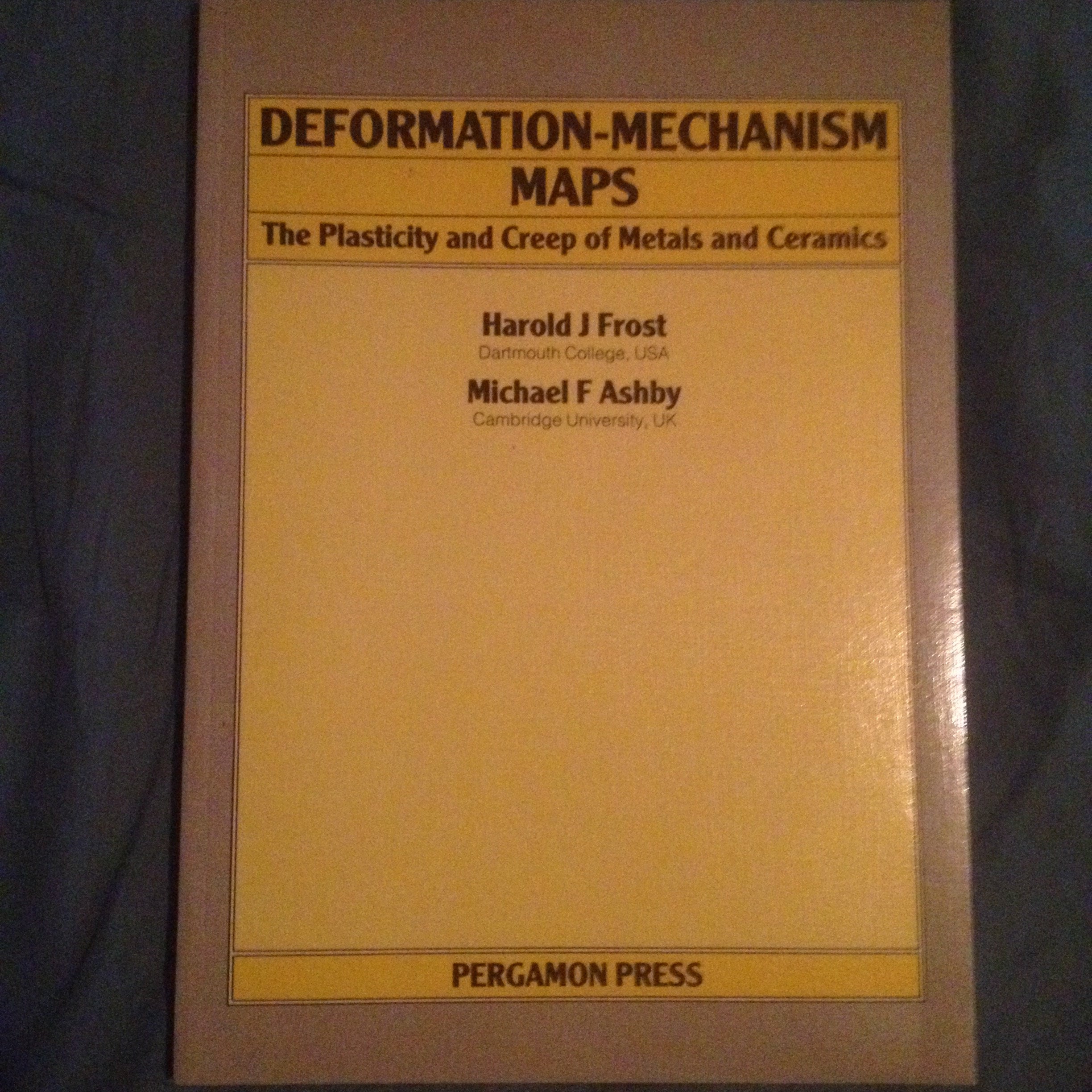 Deformation - Mechanism Maps the Plasticity and Creep of Metals and ...