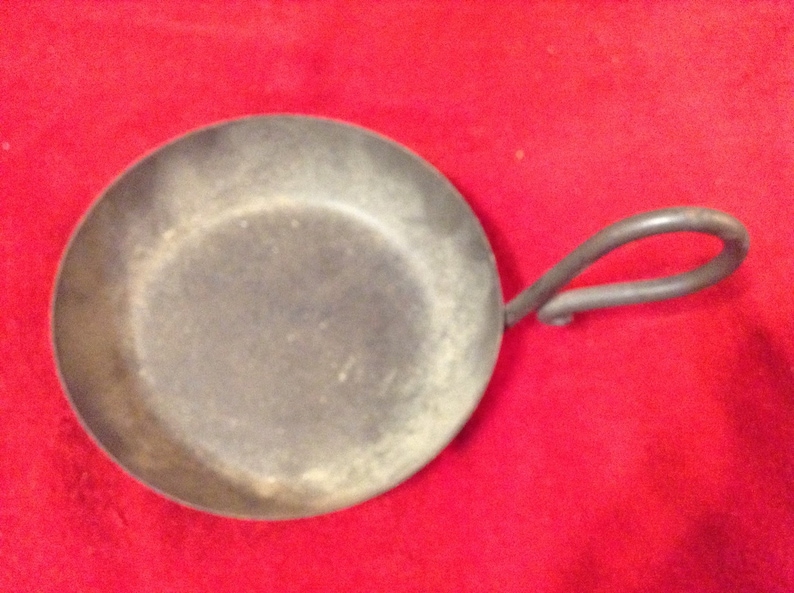 Cast Iron Frying Pan Designed Candle-holder With Handle, Vintage Mini ...