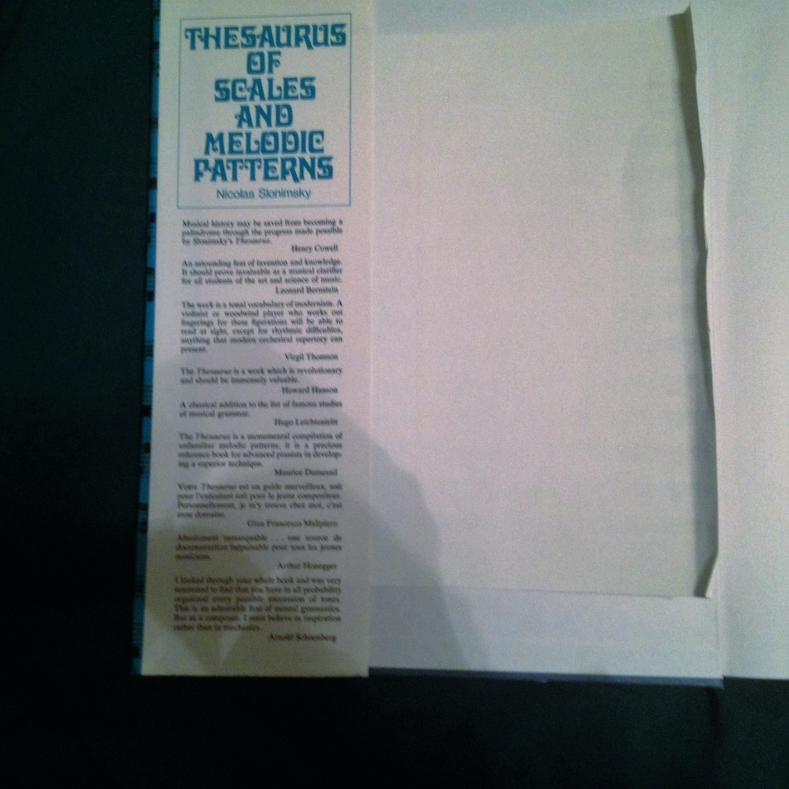 Thesaurus of Scales and Melodic Patterns by Nicolas Slonimsky - Etsy