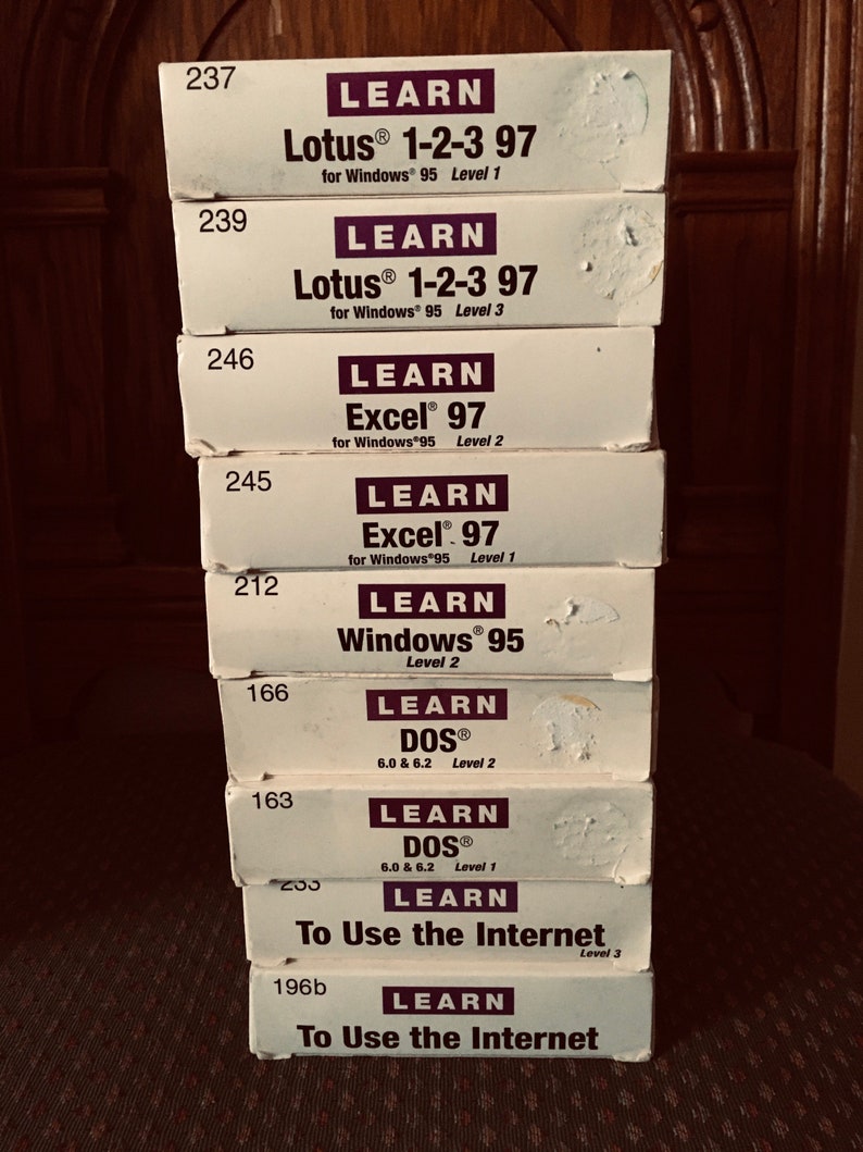 VHS Video Professor Computer Software Learning Videos Win 95 Excel 97 ...