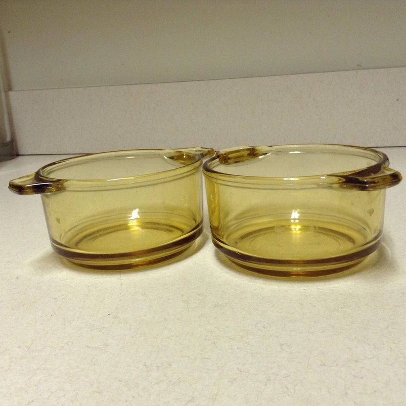Dynaware Baking Dishes Pyrorey Set of Two Clear Amber Colored - Etsy