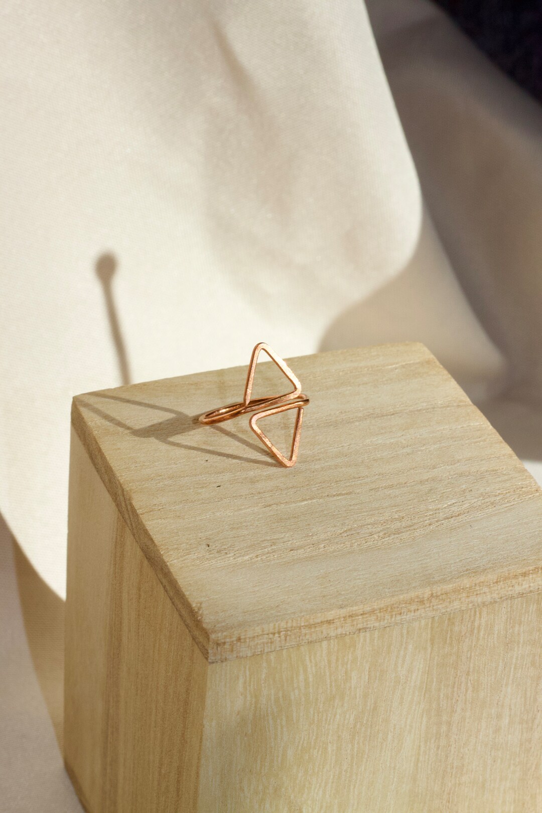 Dual Triangle Copper Wire Ring - Etsy