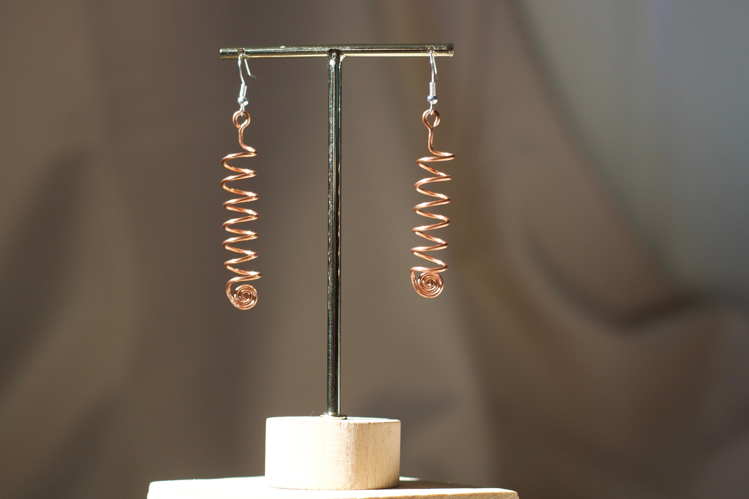 Coil Shaped Copper Wire Earring Set - Etsy