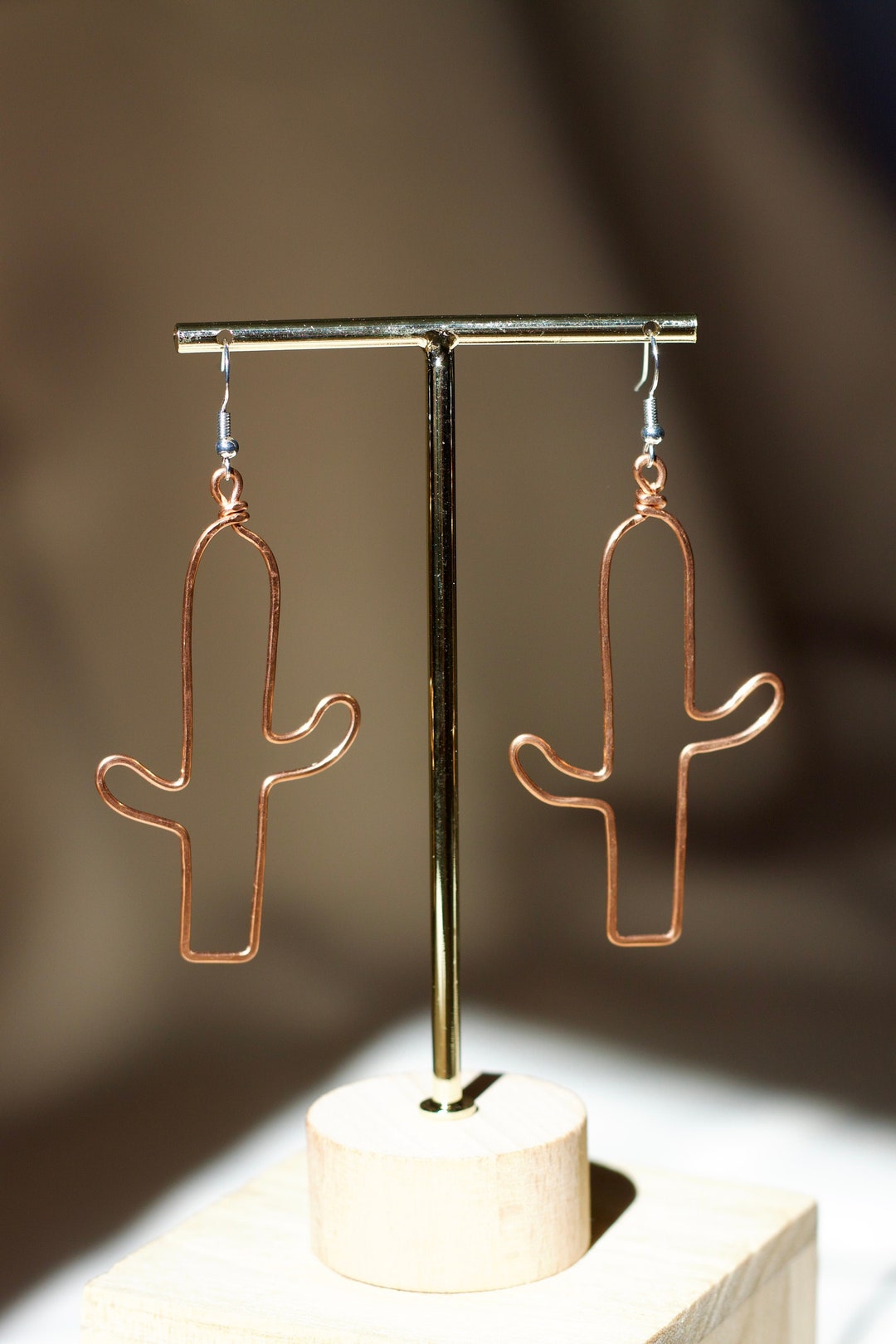 Cactus Shaped Copper Wire Earring Set - Etsy