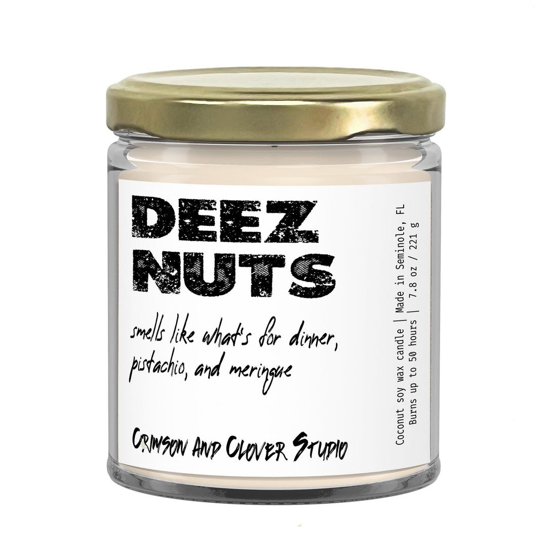 Deez Nuts Pistachio Meringue Funny Candle - Etsy