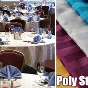 Poly Stripe Polyester Tablecloth Color Swatch Card of All 33 Colors - Etsy