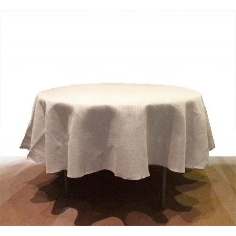 72 Round Burlap Tablecloth Natural or Cream White Burlap | Etsy