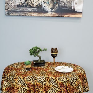 Leopard Print Tablecloth, Cheetah Tablecloth All Sizes, Shapes - Etsy