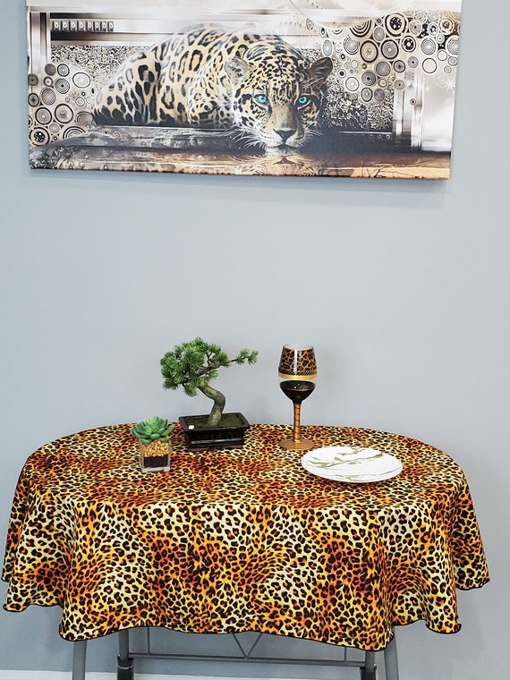 Leopard Print Tablecloth Cheetah Tablecloth All Sizes | Etsy