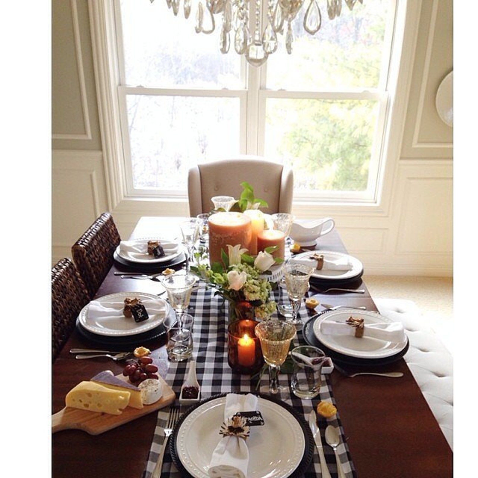 Gingham Table Runner Checkered Table Runner 13 X - Etsy