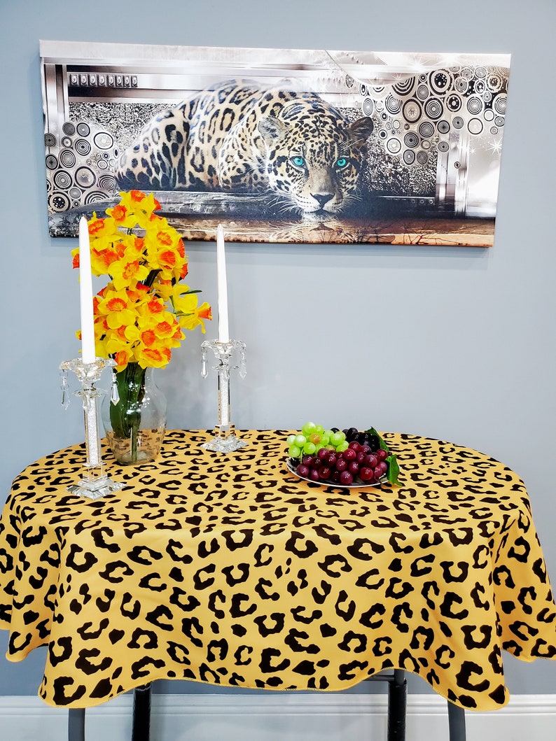 Leopard Print Tablecloth Cheetah Tablecloth All Sizes - Etsy