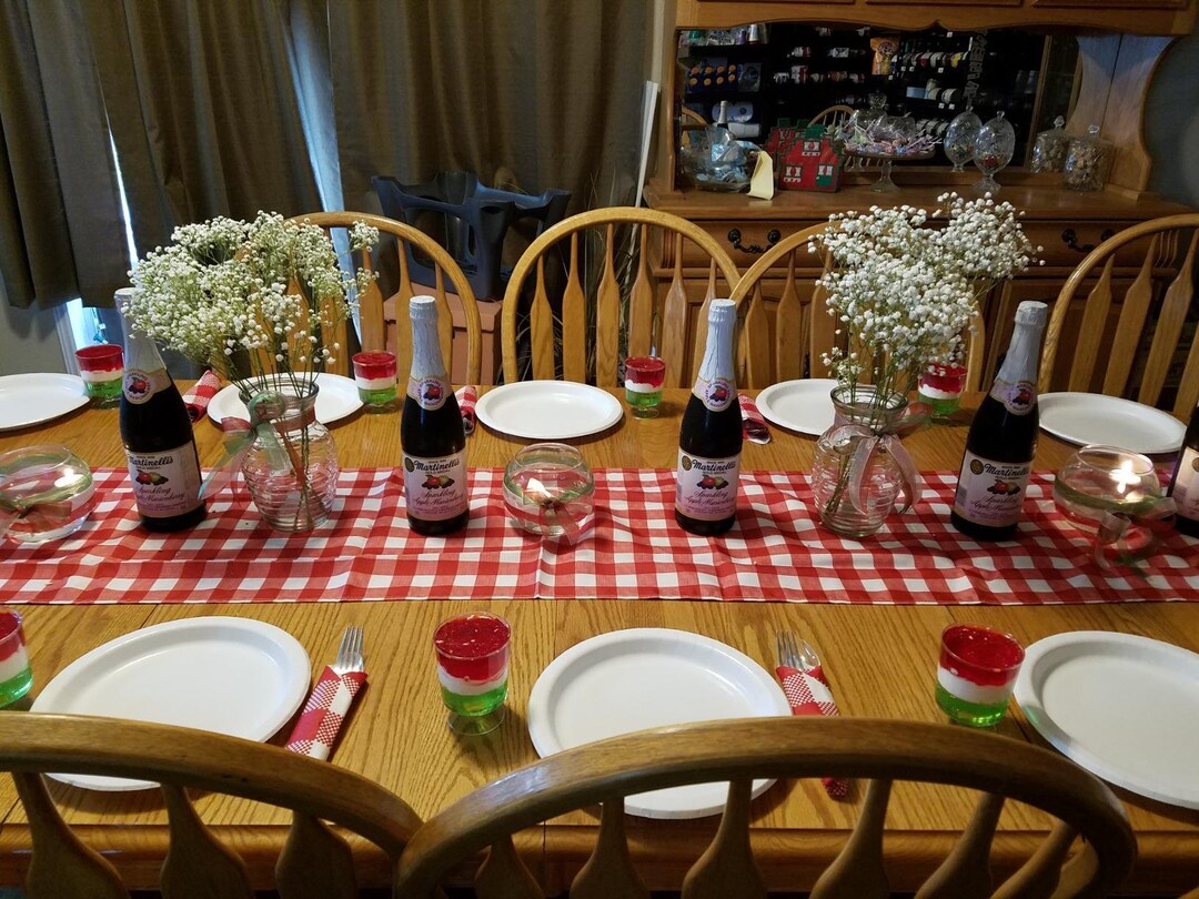 Gingham Table Runner, Checkered Table Runner 13" X 108" 5 Colors ...