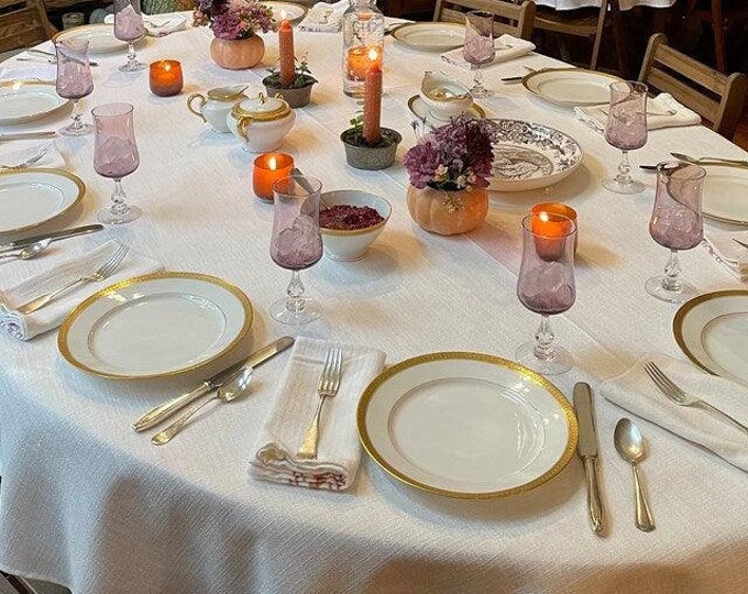 Neutral Linen and Lace Centerpiece Doily Table Runner Oval Natural ...